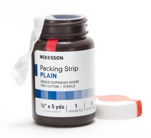 McKesson Wound Packing Strip Plain Cotton Non-impregnated Medium 1/2 ...