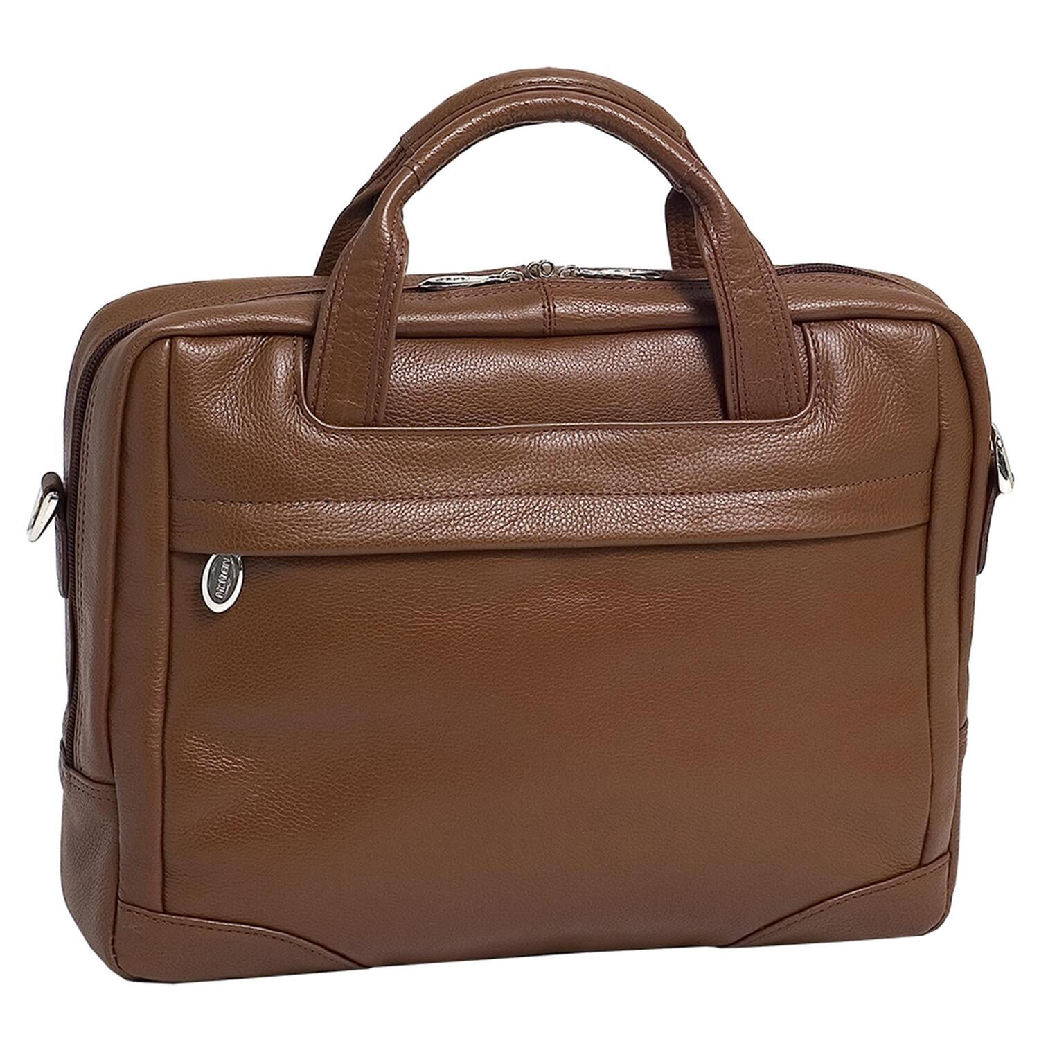 McKlein BRIDGEPORT, Large Laptop Briefcase, Pebble Grain Calfskin ...