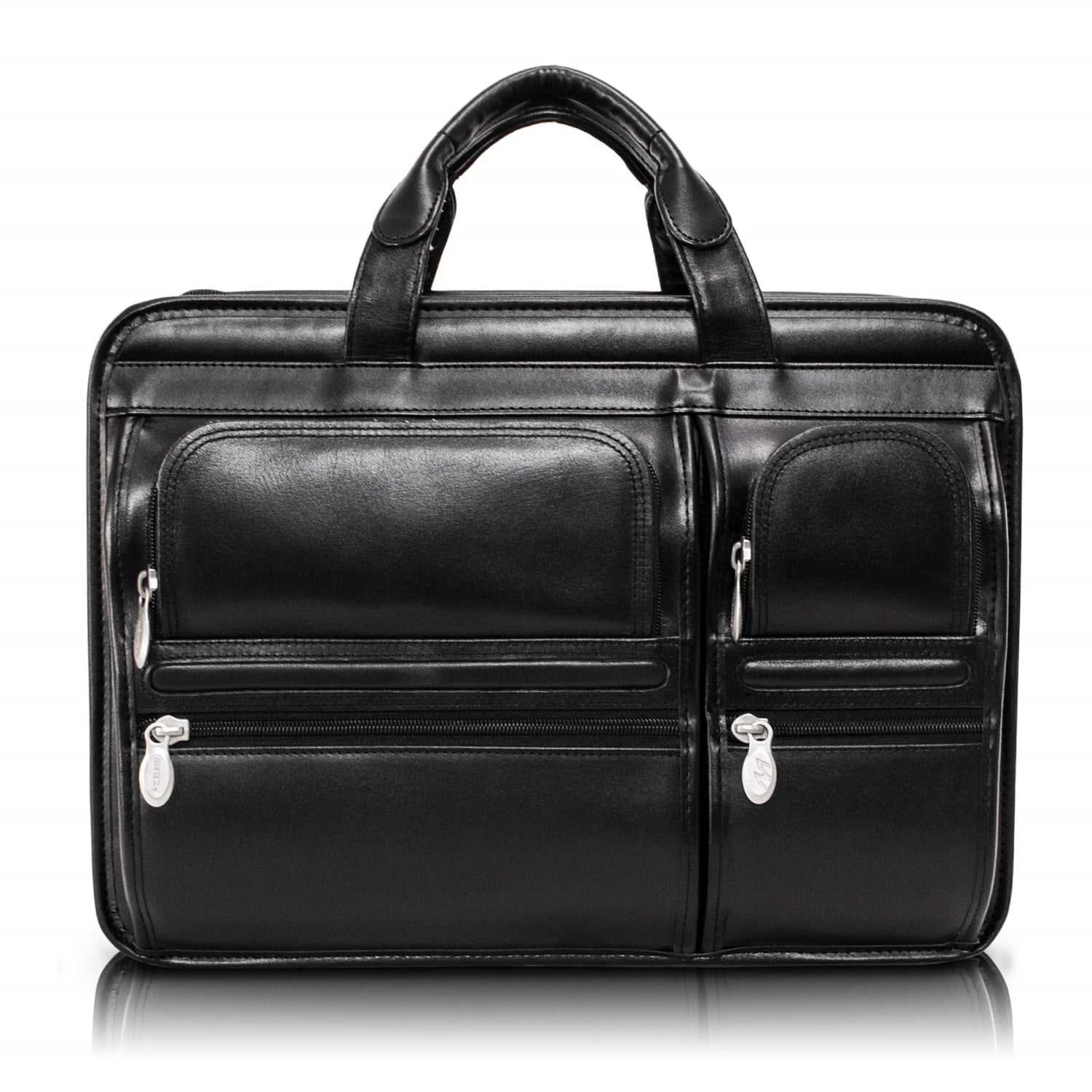 McKlein HUBBARD, 15" Leather Double Compartment Laptop Briefcase, Top ...