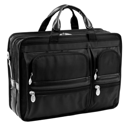 McKlein HUBBARD, 15" Leather Double Compartment Laptop Briefcase, Top ...