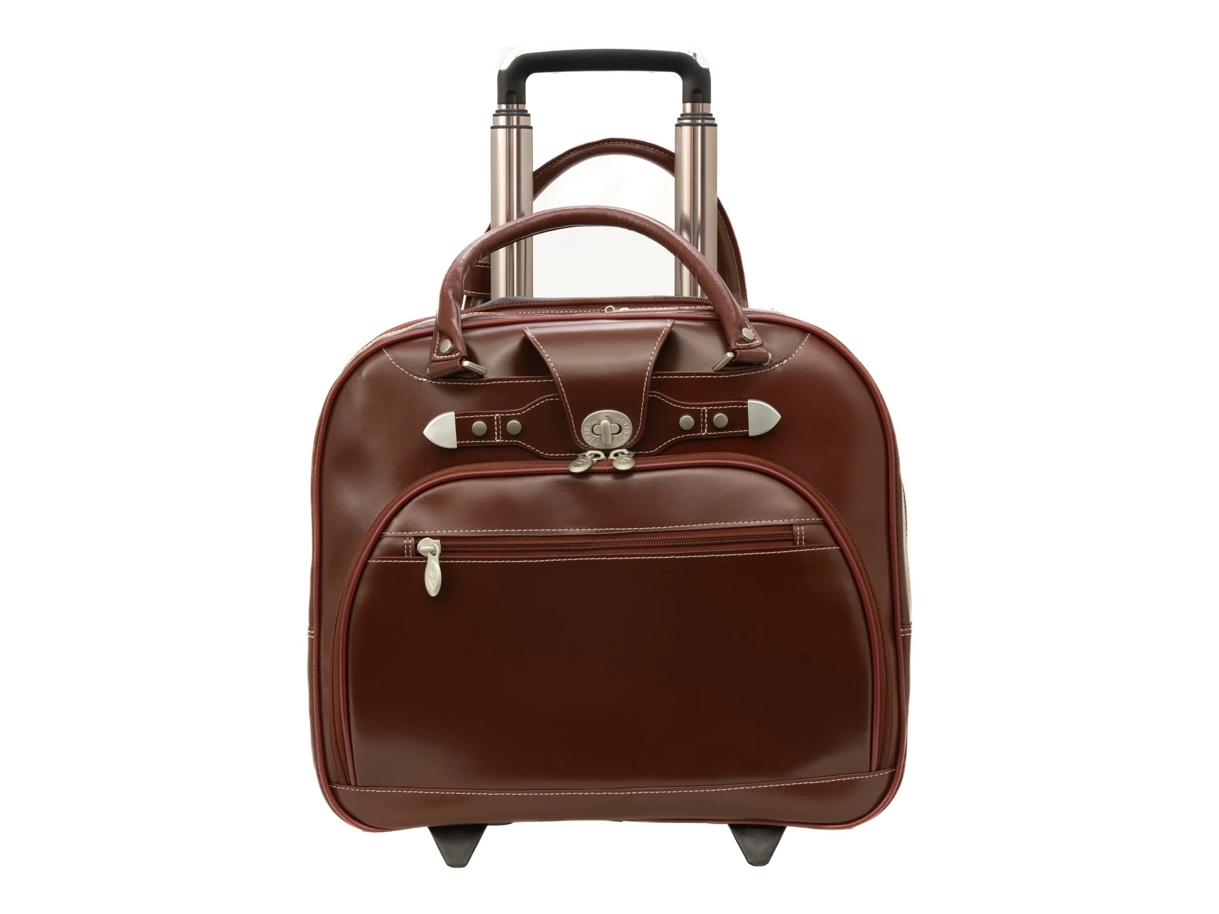 McKleinUSA 15" Red Leather Wheeled Ladies' Laptop Briefcase, Rolling ...