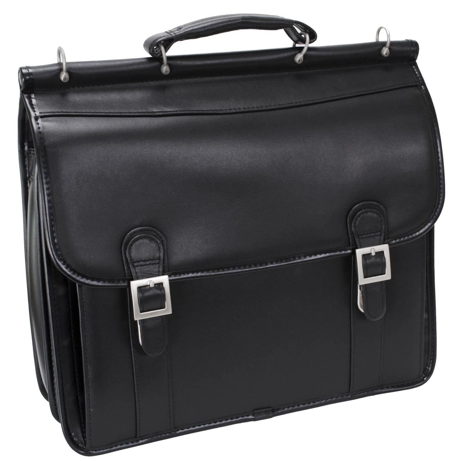 McKlein V Series HALSTED 15" Leather Briefcase Bag, Double Compartment ...