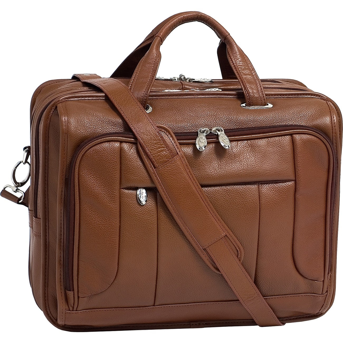McKlein15" Leather Fly-Through Checkpoint-Friendly Laptop Briefcase ...