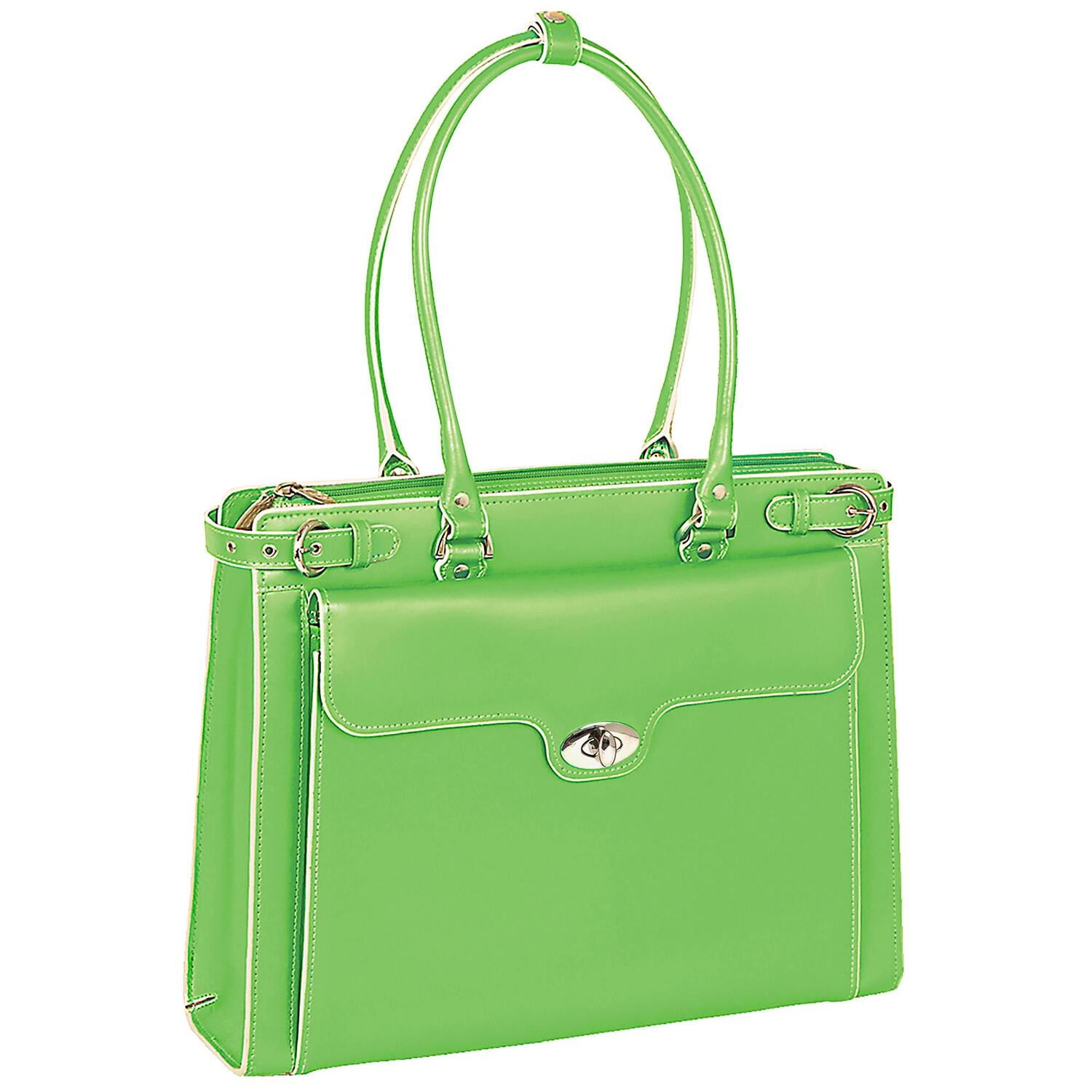 W Series | WINNETKA | 15" Leather Laptop Briefcase w/ Removable Sleeve ...