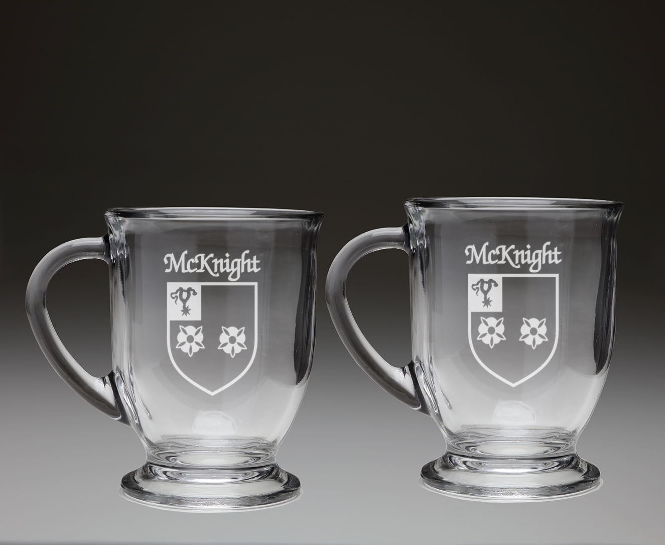 McKnight Irish Coat of Arms Glass Coffee Mugs - Set of 2 - Walmart.com