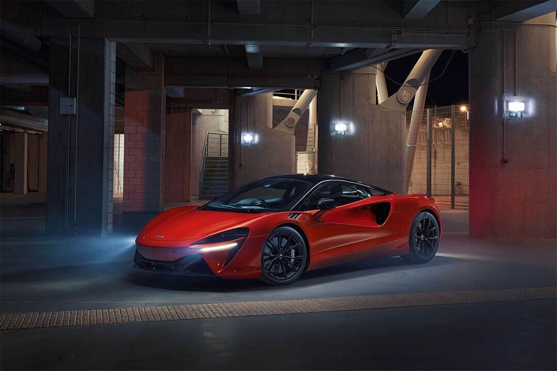 McLaren Artura Red Car Concrete Garage Wall Poster - 20x30 Inch Glossy ...