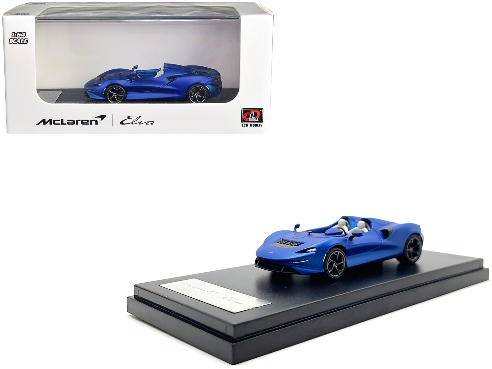 McLaren Elva Convertible Matt Blue Metallic 1/64 Diecast Model Car by ...