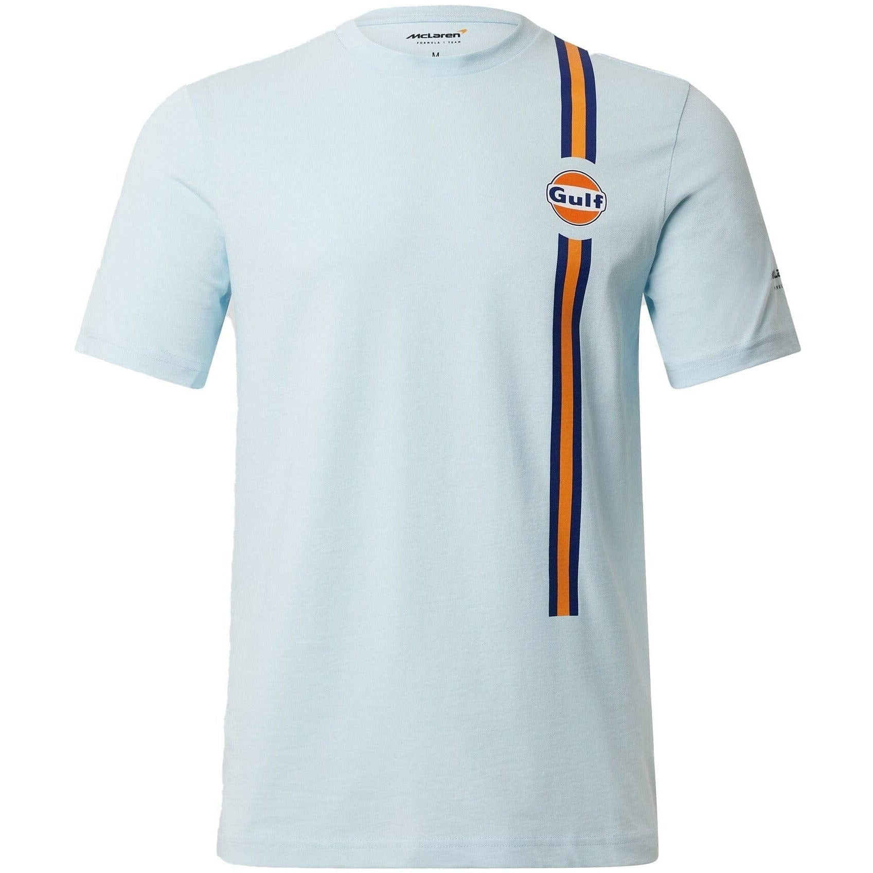 McLaren F1 Gulf Collaboration Men's Core Logo Vertical Stipe T-Shirt ...