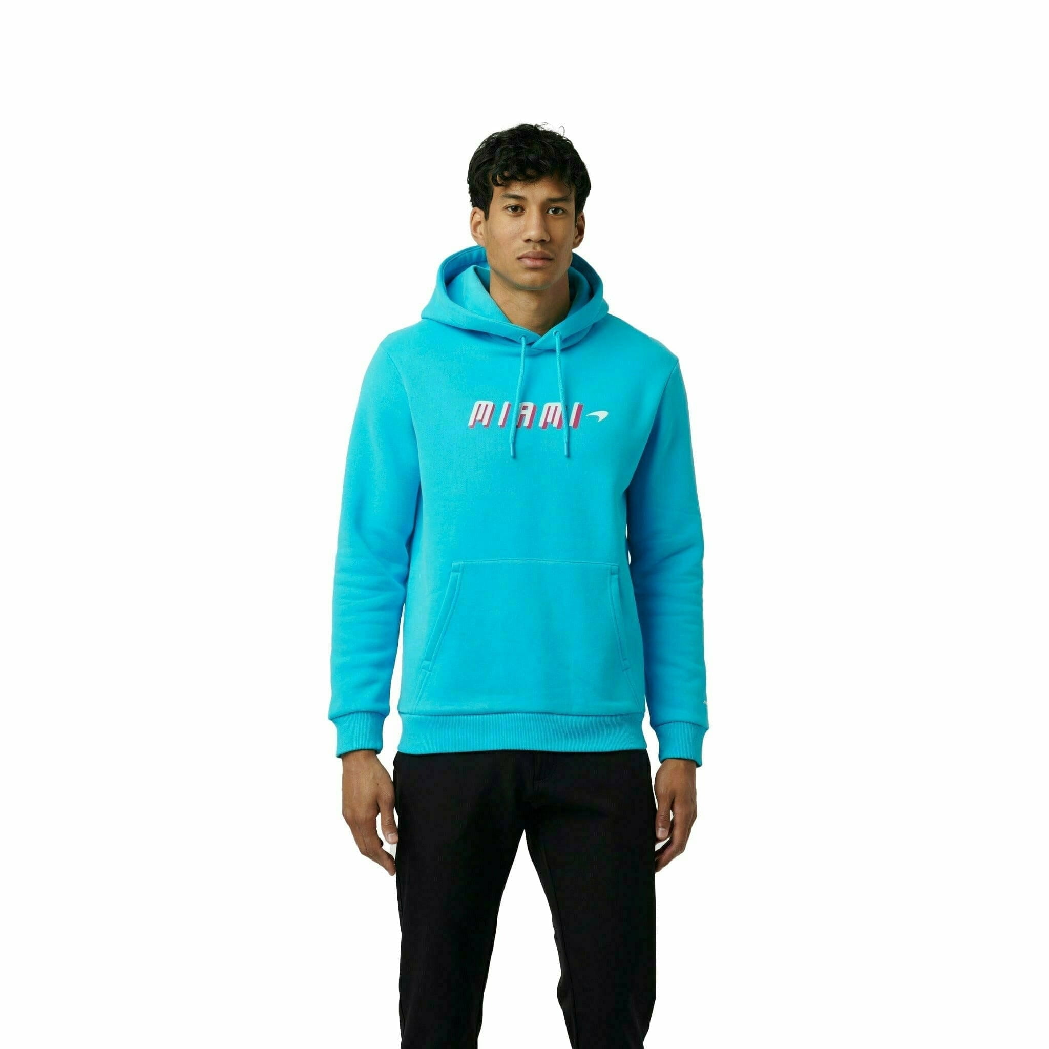 McLaren F1 Men's Miami Neon Graphic Hoodie -Black/White/Vice Blue ...