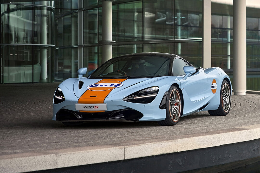 McLaren MSO 720S Gulf Oil Livery Art Home Decor - 12x18 Inch Laminated ...