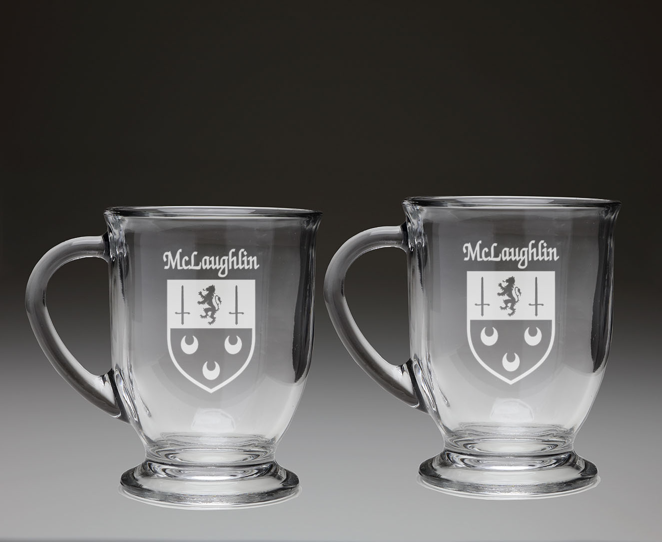McLaughlin Irish Coat of Arms Glass Coffee Mugs - Set of 2 - Walmart.com