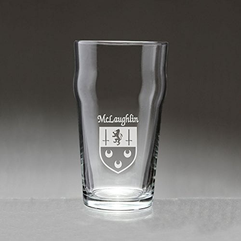 McLaughlin Irish Coat of Arms Pub Glasses - Set of 4 (Sand Etched ...