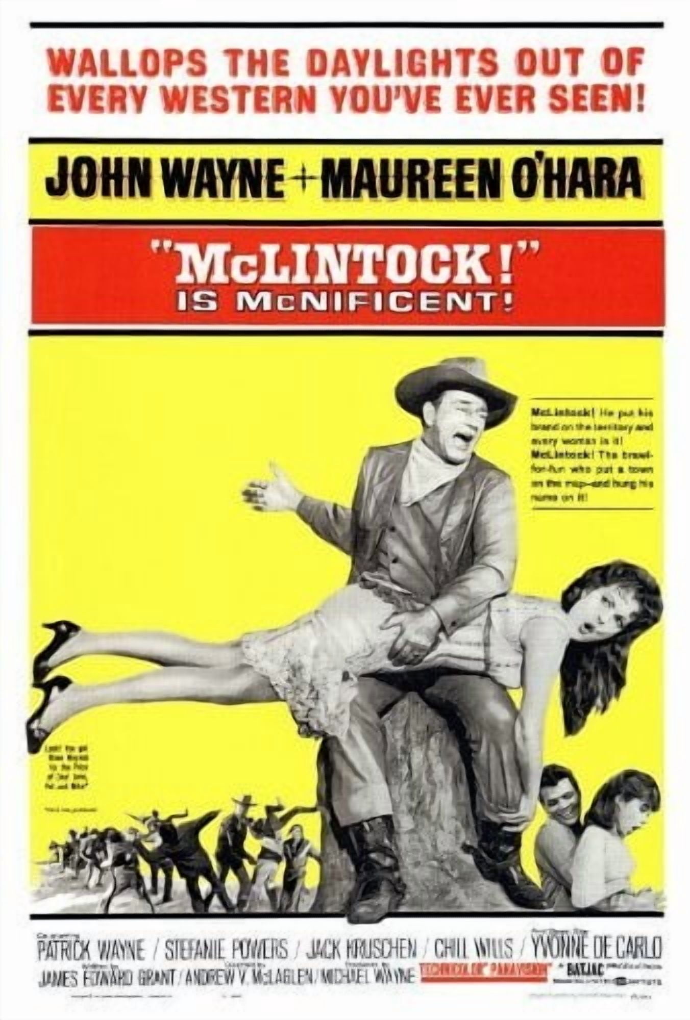 McLintock Movie Poster(1963) -(John Wayne)(Maureen O'Hara)(Yvonne De Carlo)(Patrick Wayne ...