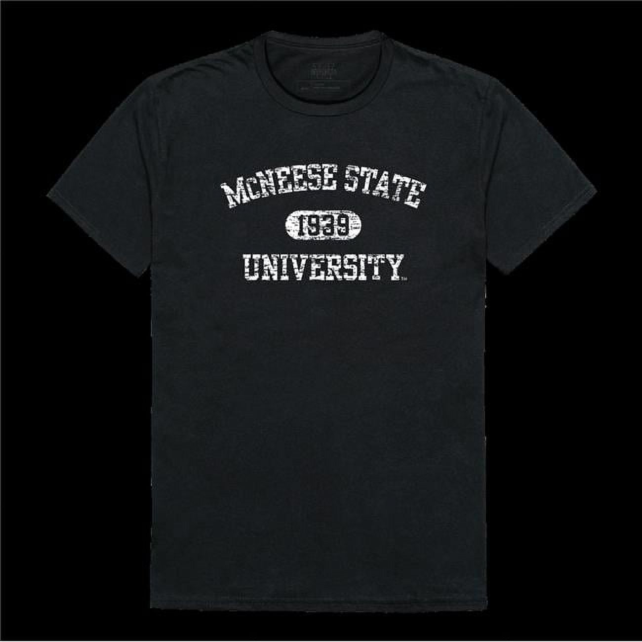 McNeese State University Cowboys Distressed Arch College T-Shirt, Black ...