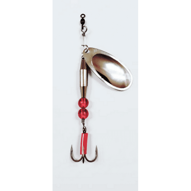 McOmie's 5.0 Steelhead Spinner #5 Nickel + Ruby Beads - Walmart.com