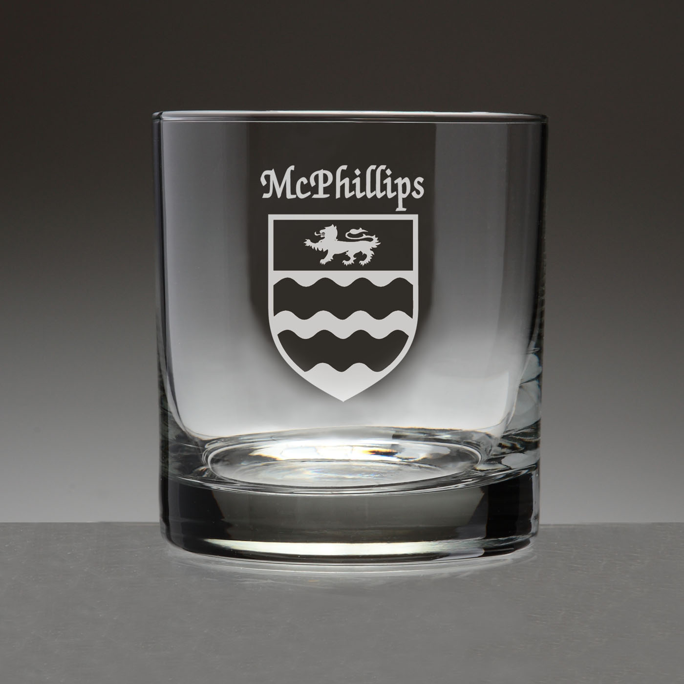 McPhillips Irish Coat of Arms Tumbler Glasses - Set of 4 (Sand Etched ...