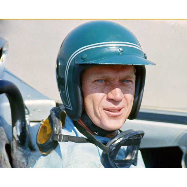 McQueen Posing In Open Top Racing Car With Helmet Iconic Cool 24X36 ...