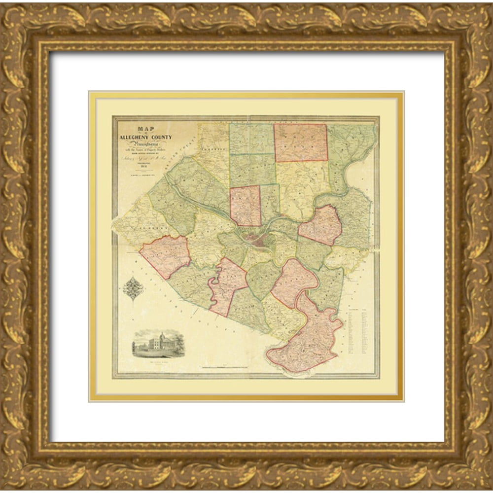 McRea 15x15 Gold Ornate Wood Framed with Double Matting Museum Art ...