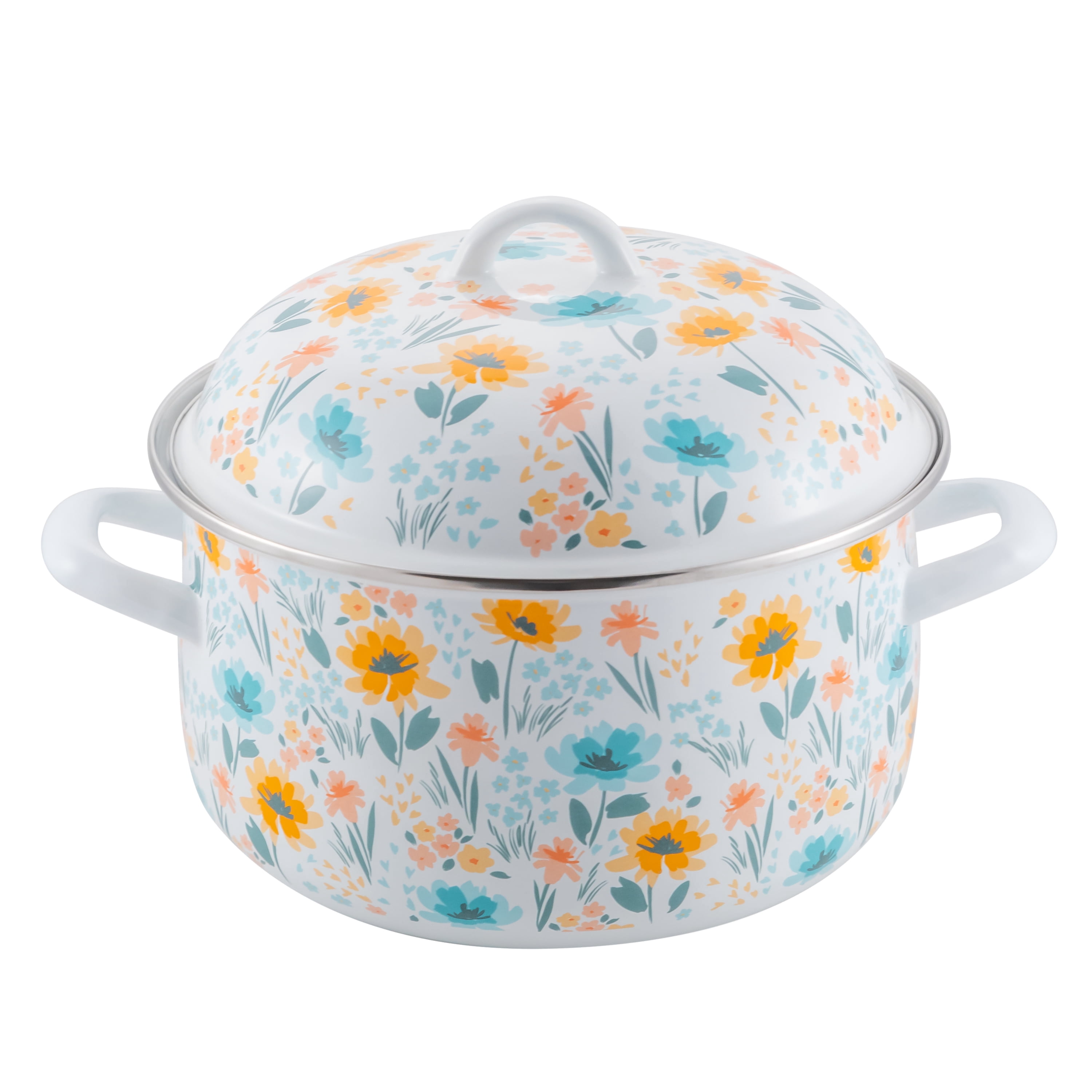 Prep•N•Cook by McSunley 6Qt Floral Porcelain Enamel Dutch Oven ...
