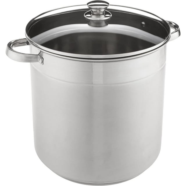 McSunley Stockpot with Encapsulated Bottom Base, 16 Qt, Stainless Steel ...