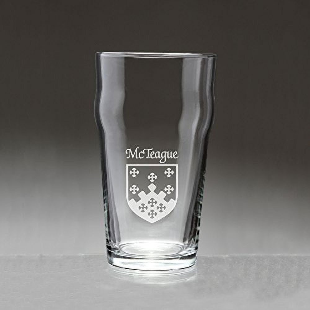 McTeague Irish Coat of Arms Pub Glasses - Set of 4 (Sand Etched ...
