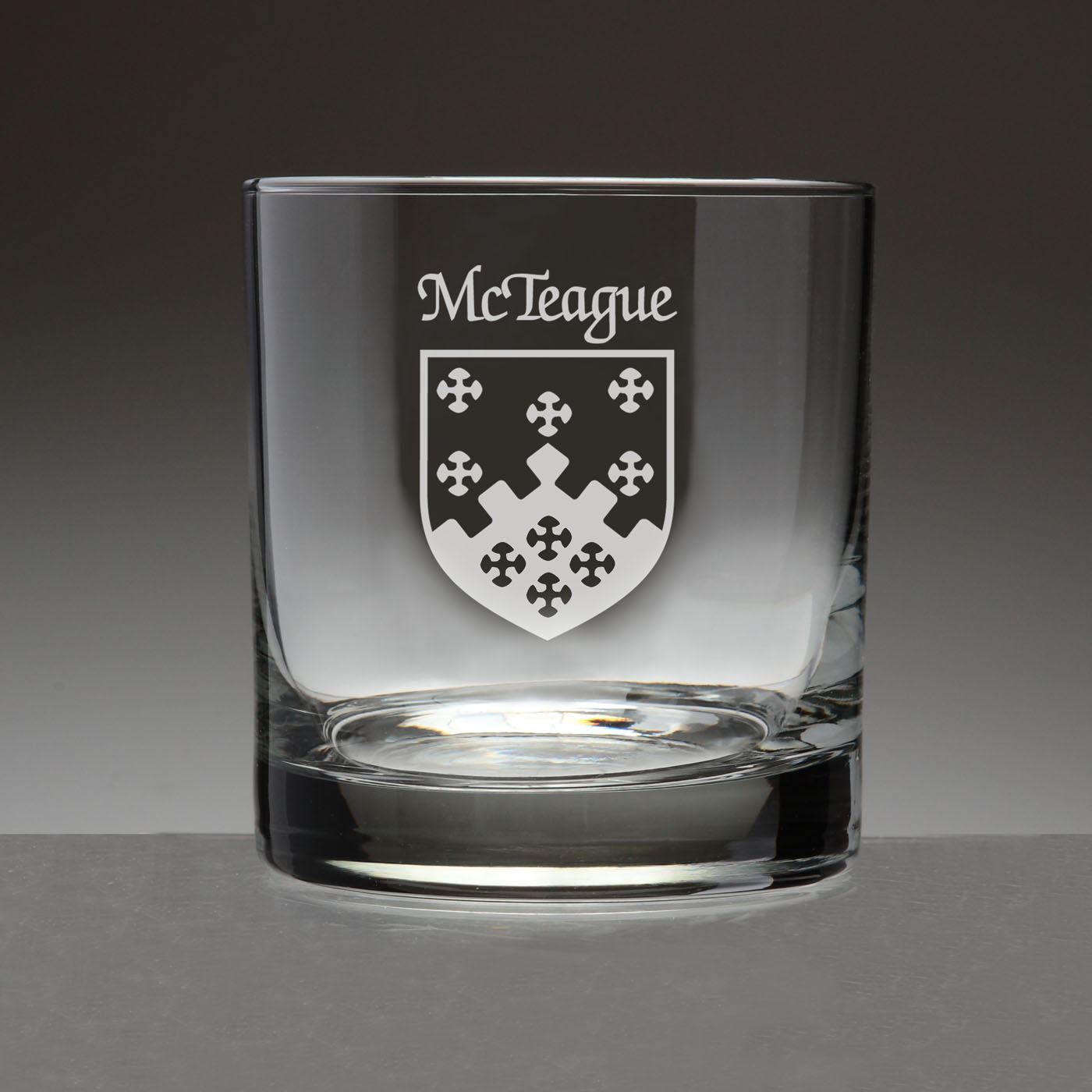 McTeague Irish Coat of Arms Tumbler Glasses - Set of 4 (Sand Etched ...