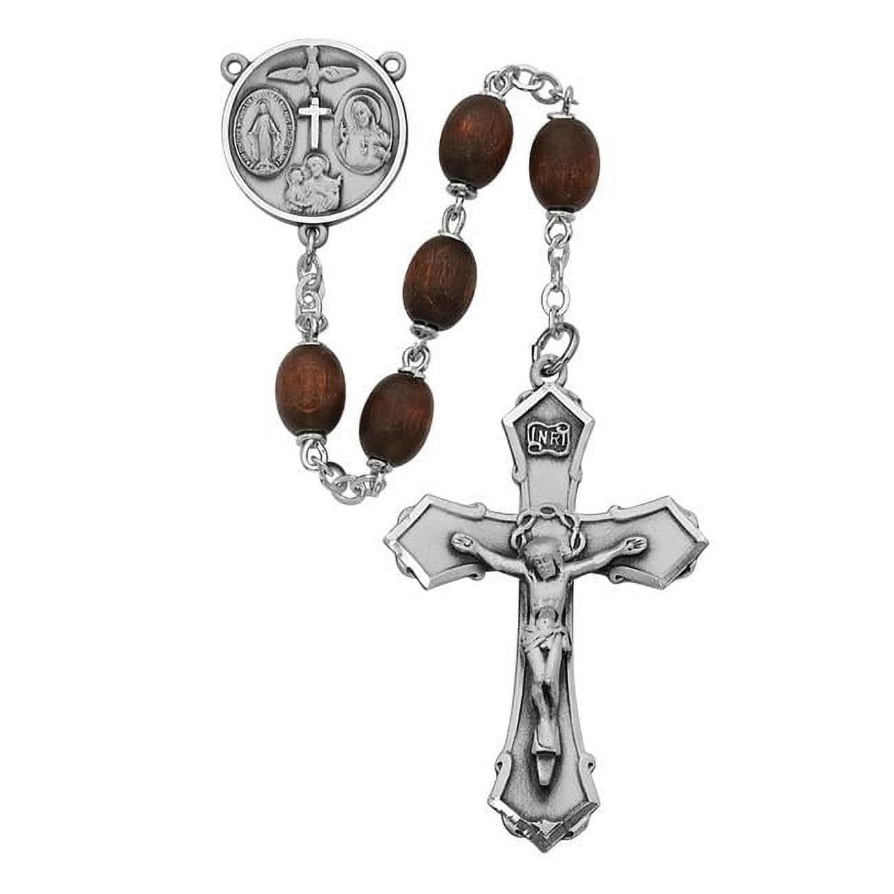 McVan 6 x 8 mm Wood 4-Way Cross Rosary Set - Brown - Walmart.com