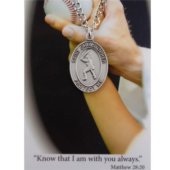McVan PSD675BS Boys Baseball Prayer Pewter Medal with 24 in. Silver ...