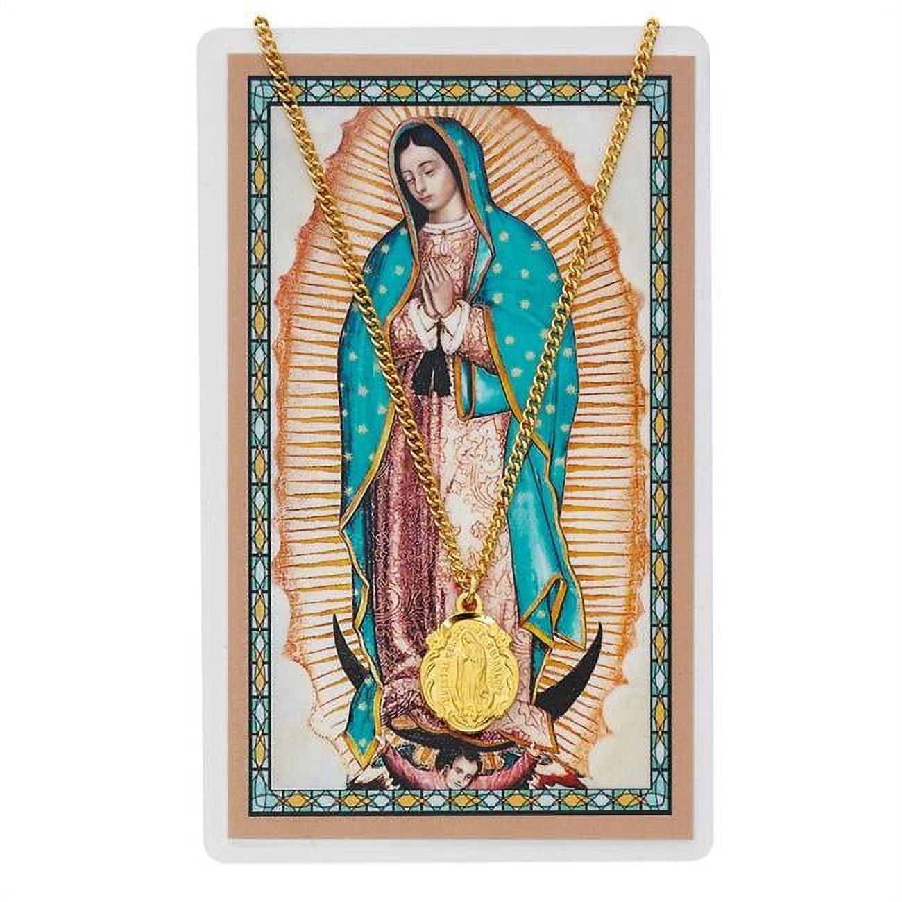 McVan Gold-Tone 18 in. Chain Gold Plated Pewter Spanish Text Guadalupe ...