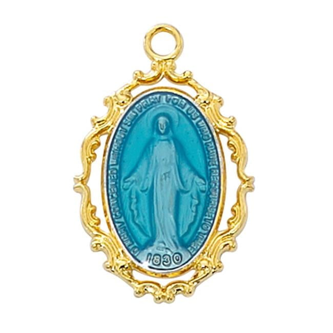 McVan J635 0.75 x 0.63 x 0.6 in. Gold on Sterling Silver Miraculous ...