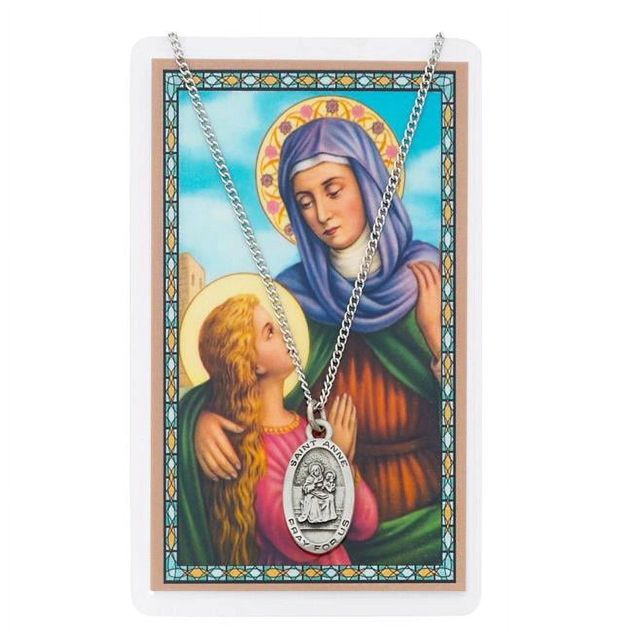 McVan PSD500AE St Anne Prayer Pewter Medal with 18 in. Silver-Tone ...