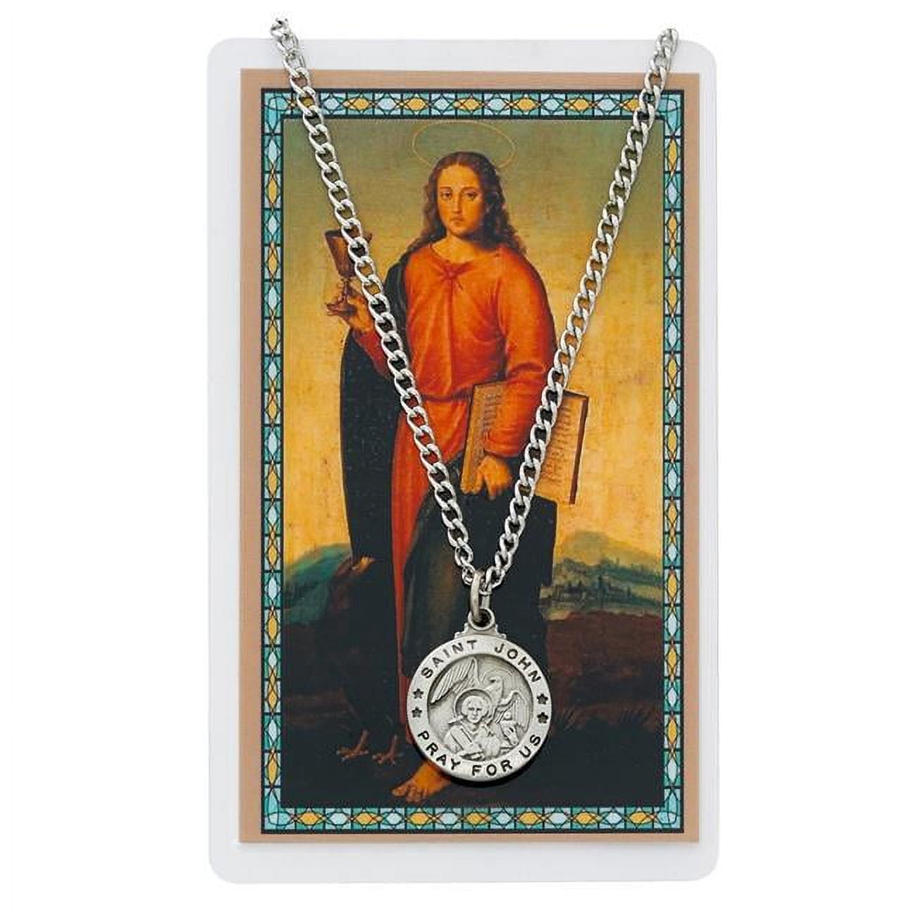 McVan PSD600JN St John Prayer Pewter Medal with 24 in. Silver-Tone ...