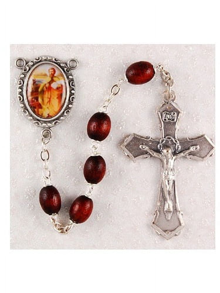 McVan R201DF 6 x 8 mm Wood St.Luke Cross Rosary Set - Brown - Walmart.com