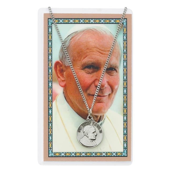 McVan PSD697 St John Paul Prayer Pewter Medal with On Silver-Tone 18 in ...