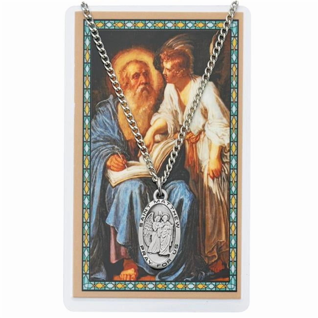 McVan PSD550MW St Matthew Prayer Pewter Medal with 24 in. Silver-Tone ...
