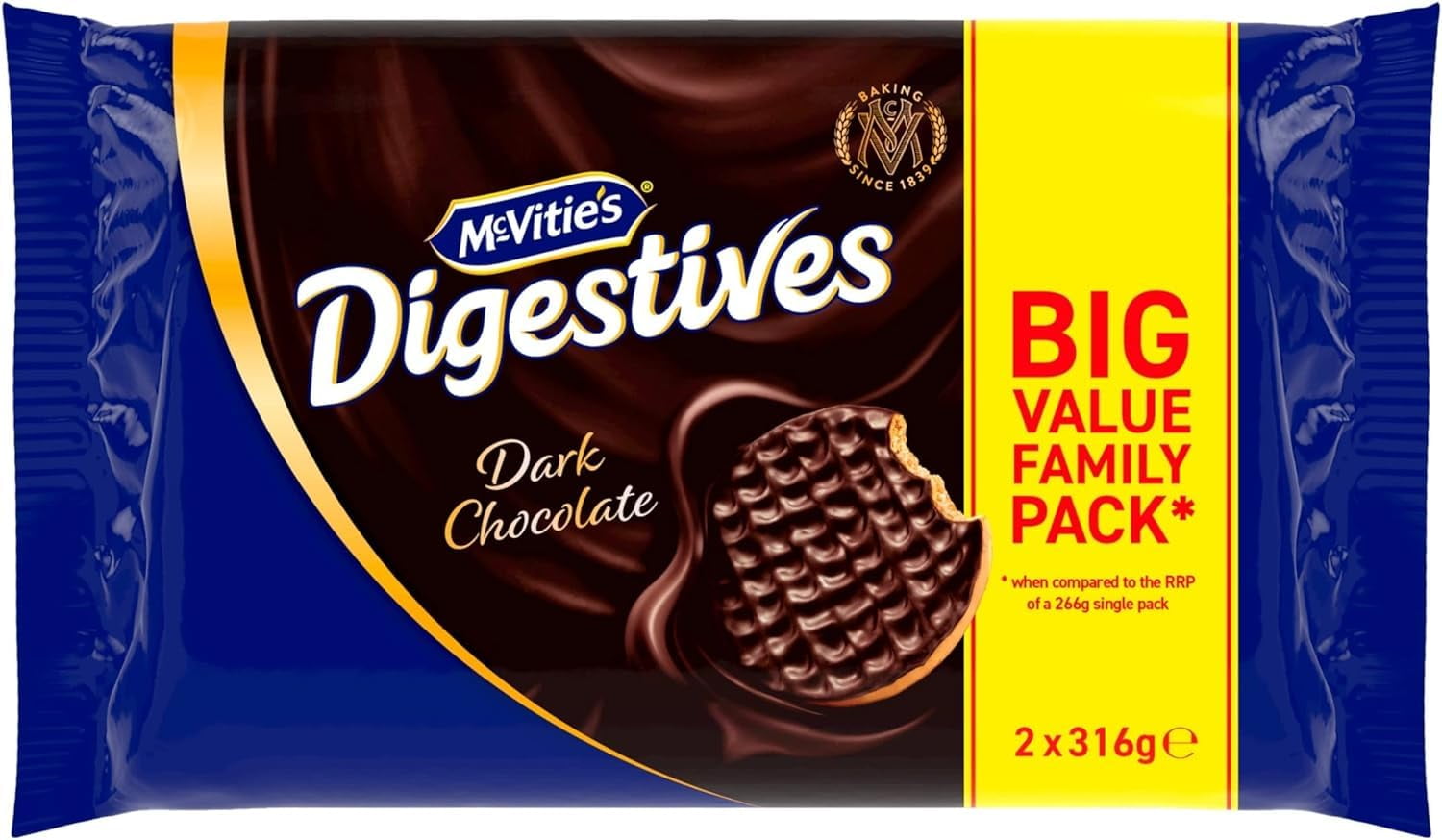 McVities Dark Chocolate Digestives TGF4 Twin Pack (Pack of 1) - Walmart.com