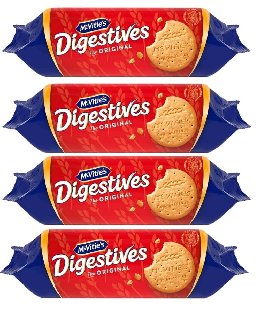 McVitie’s Digestive Biscuits 360g Pack of 4, Wheat Flour, Crumbly ...