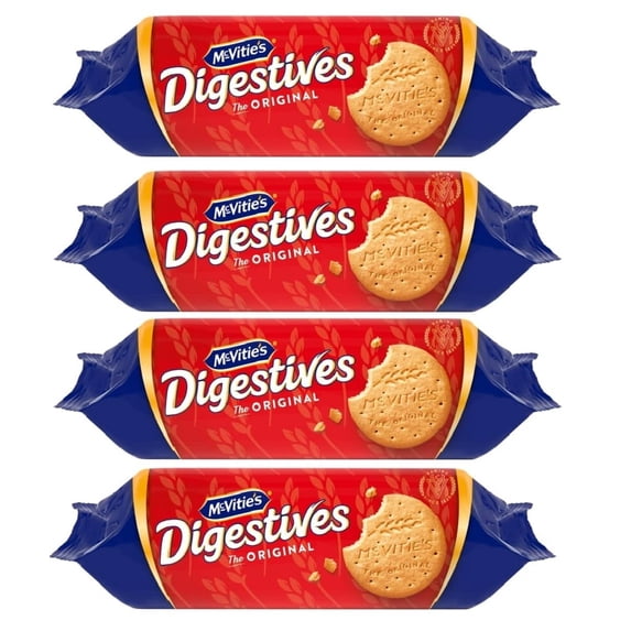 McVitie’s Digestive Biscuits 360g Pack of 4, Wheat Flour, Crumbly ...