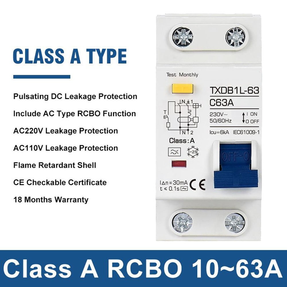 Mcb Rccb Rcd Type A/Ac Rcbo Dpnl Residual Current Circuit Breaker A ...