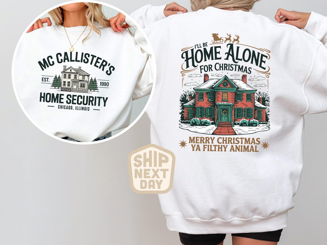 Mccallister Home Security Christmas Shirt, Funny Home Alone Movie ...