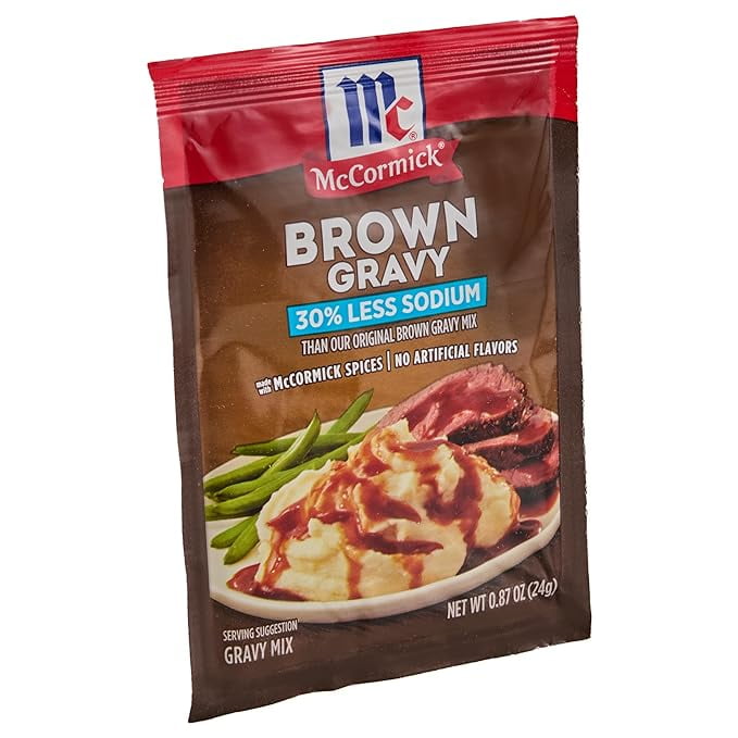 Mccormick 30% Less Sodium Brown Gravy Mix, 0.87 Oz, 6 Pack - Walmart.com