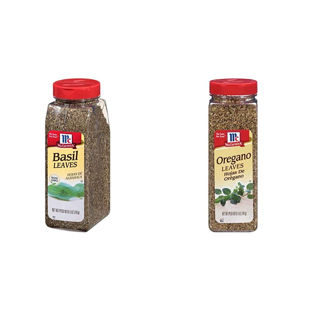 Mccormick Basil Leaves, 5 Oz & Mccormick Mediterranean Style Oregano ...