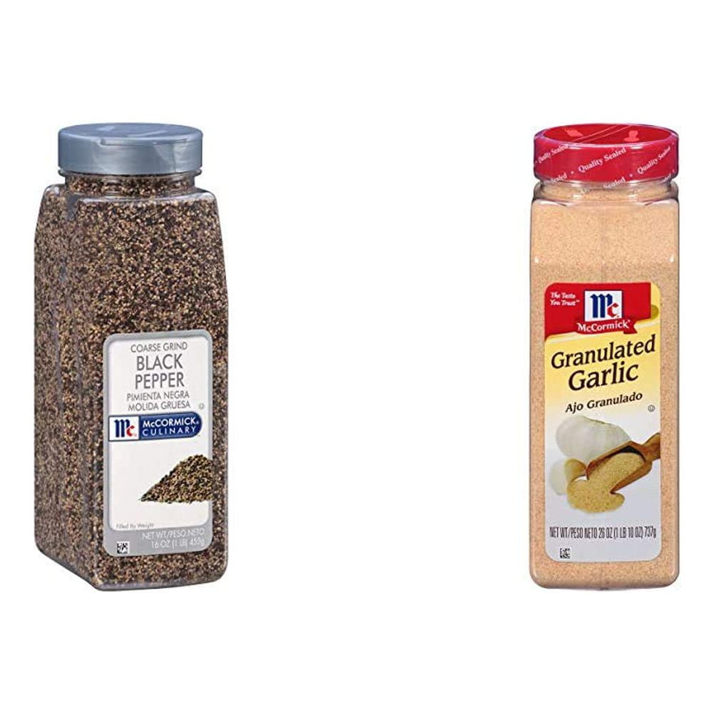 Mccormick Culinary Coarse Grind Black Pepper, 16 Oz & Granulated Garlic ...