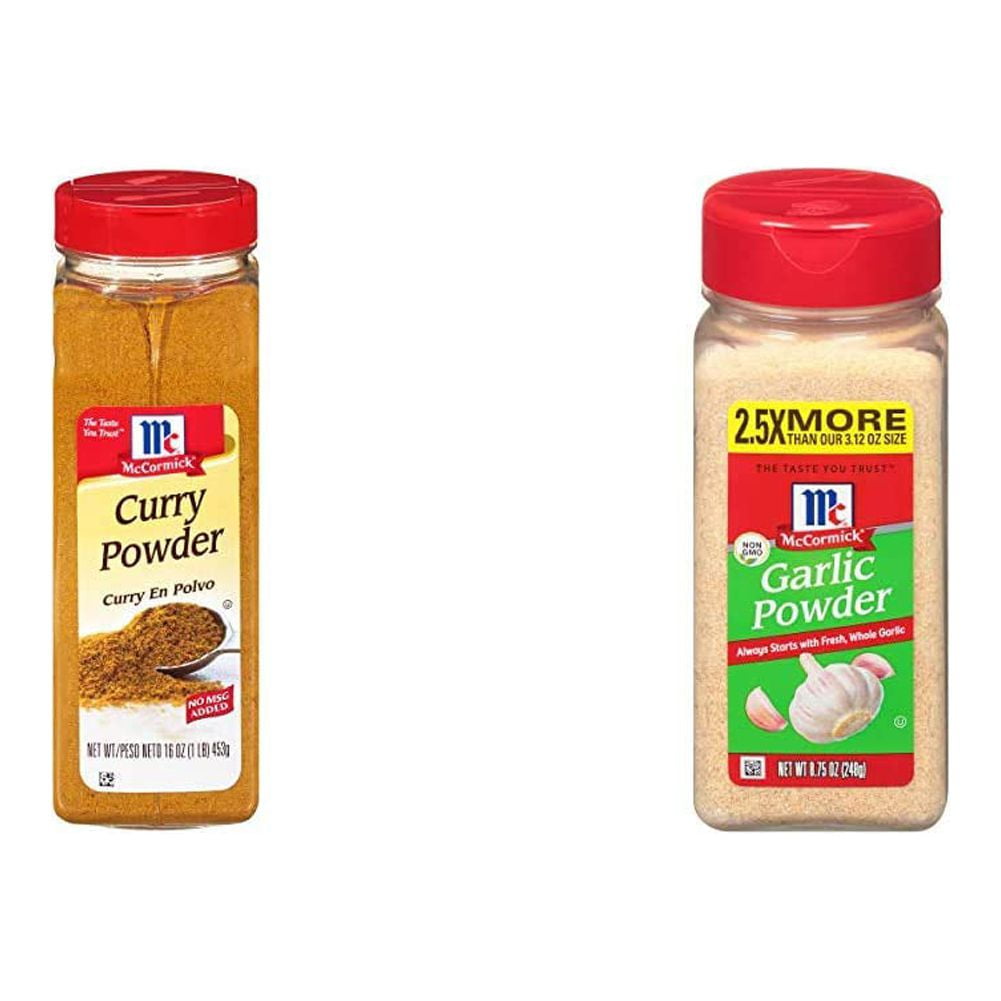 Mccormick Curry Powder, 1 Lb & Classic Garlic Powder, Value Size, 8.75 ...
