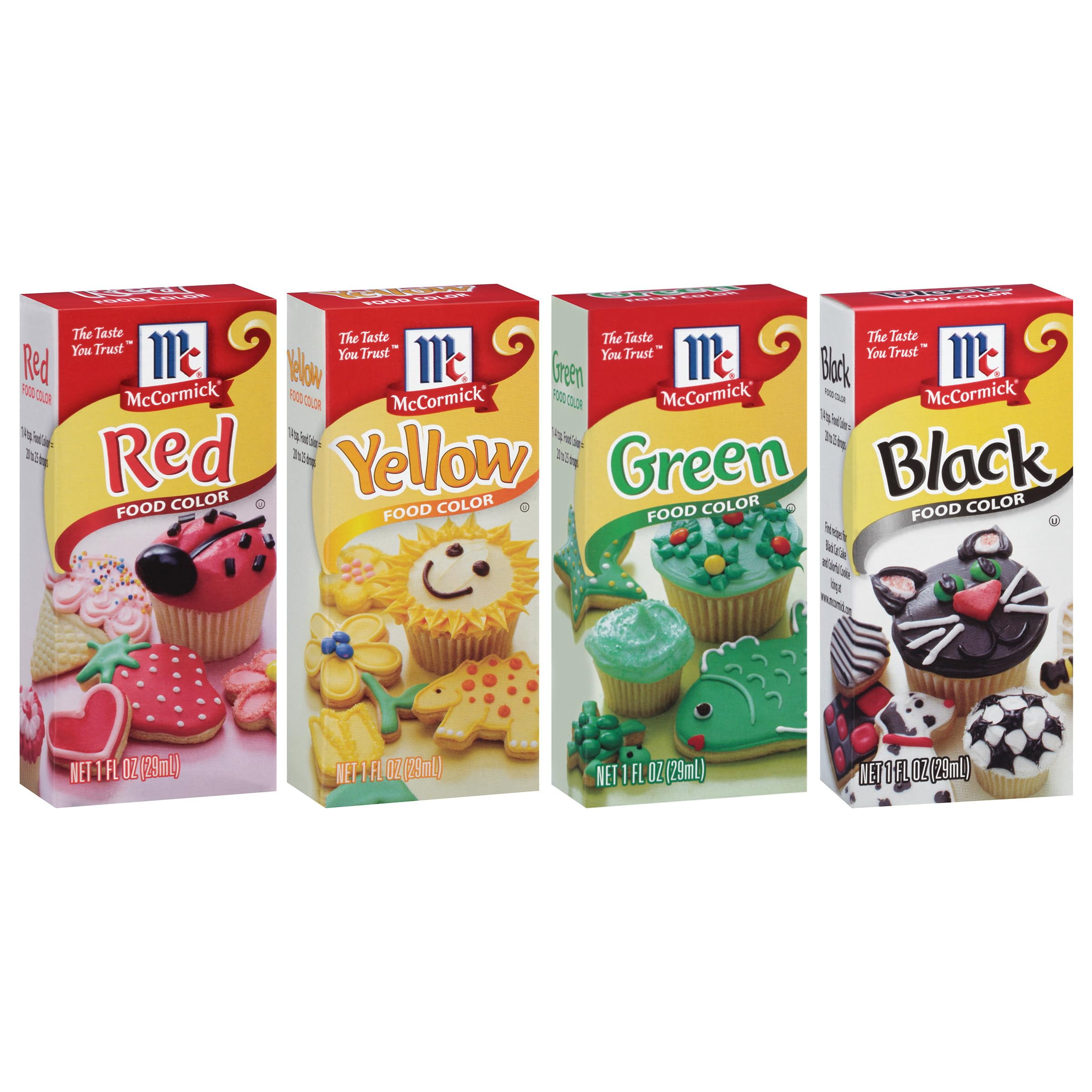 Mccormick Food Color Variety Pack, 4 Fl Oz - Walmart.com