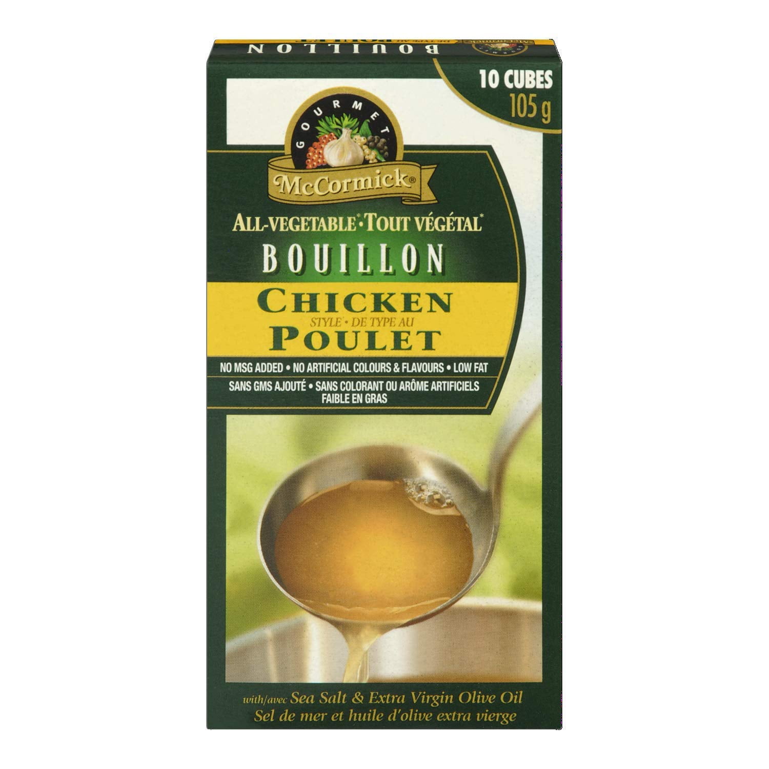 Mccormick Gourmet All-Vegetable Bouillon Cubes, 10 Cubes, Chicken Style Flavor, 105G/3.7 Oz ...