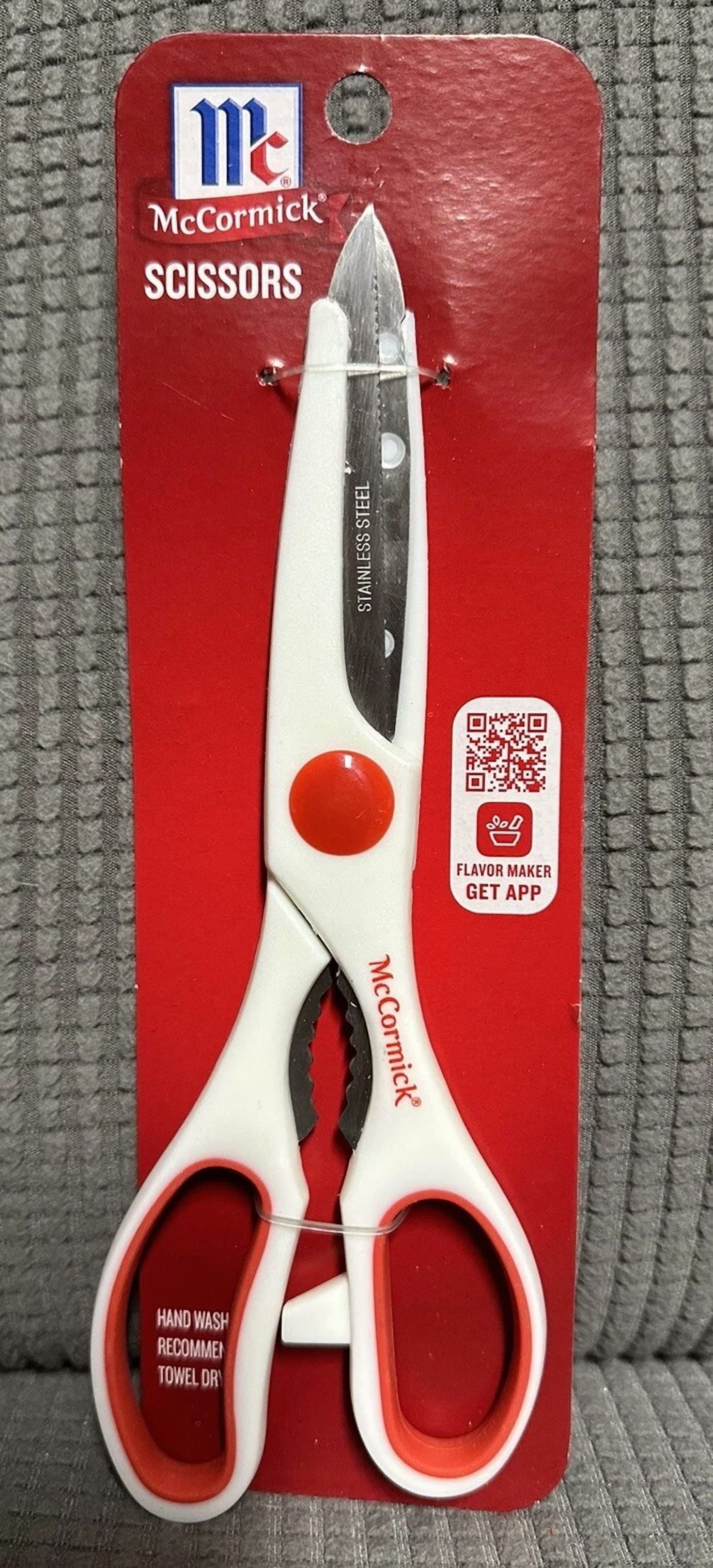 Mccormick Kitchen Shears Scissors Stainless Steel W/ Soft Grip Tool ...