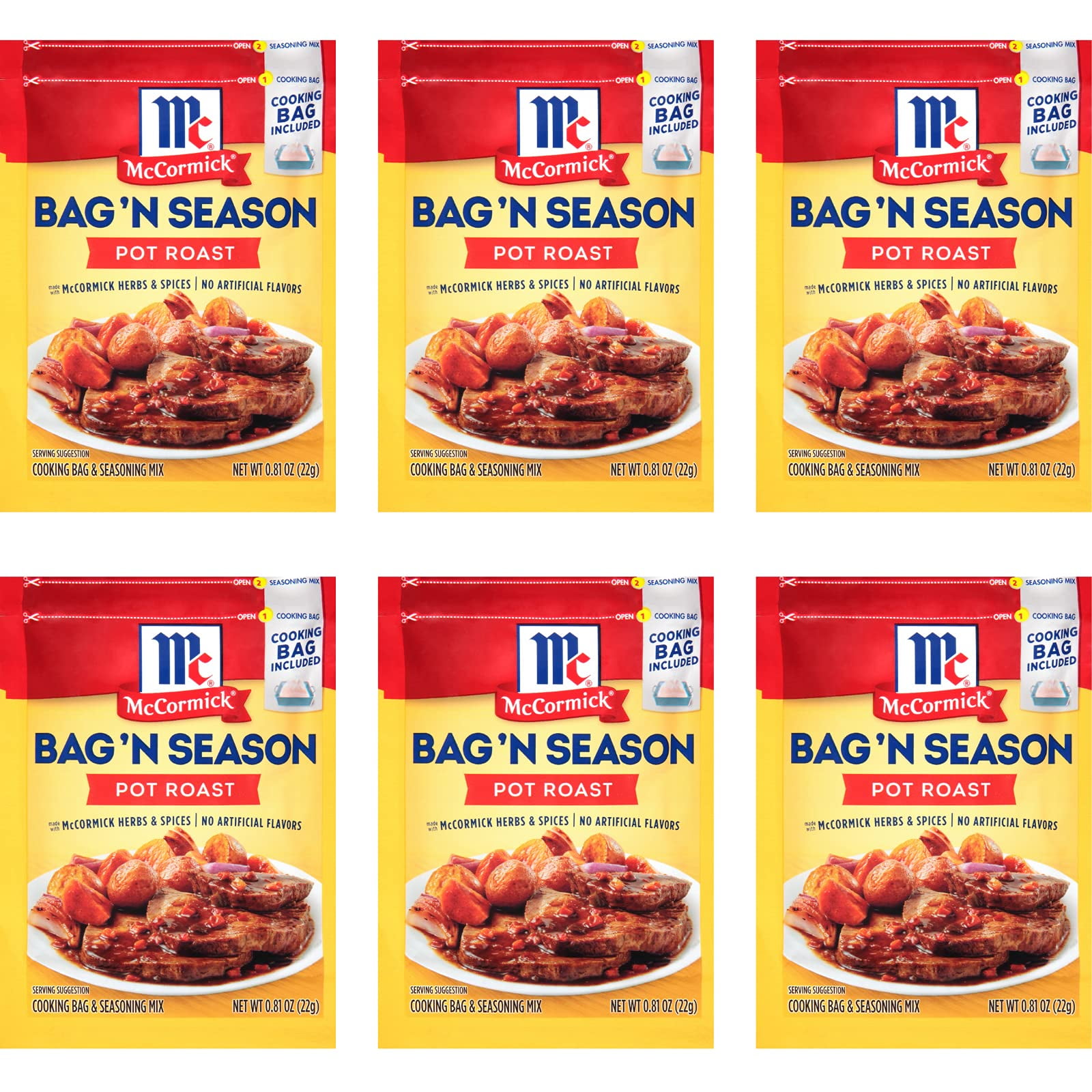 Mccormick Pot Roast Bag N, Season, 0.81 Oz, 6 Pk - Walmart.com
