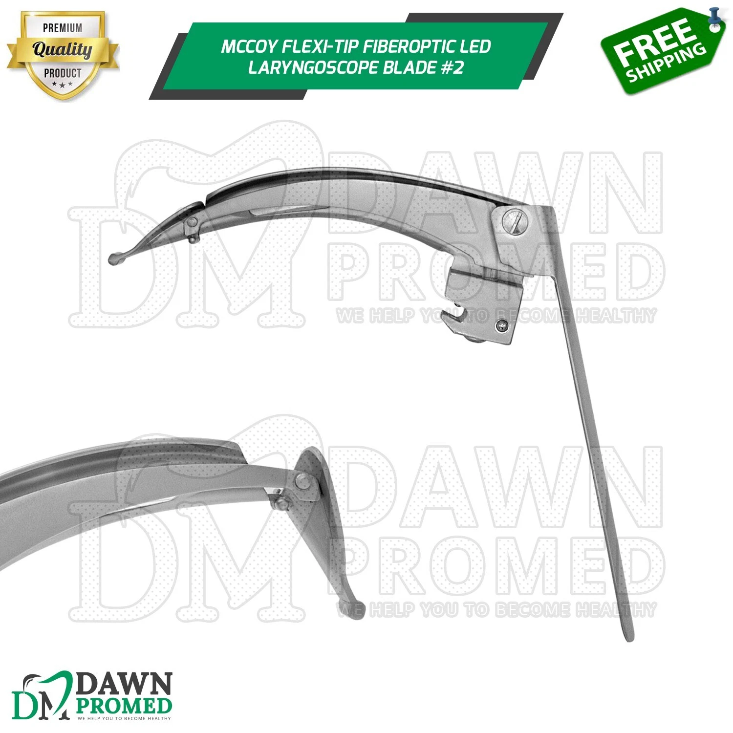 Mccoy Flexi-Tip Fiber Optic Led Laryngoscope Blade #2 German Grade ...