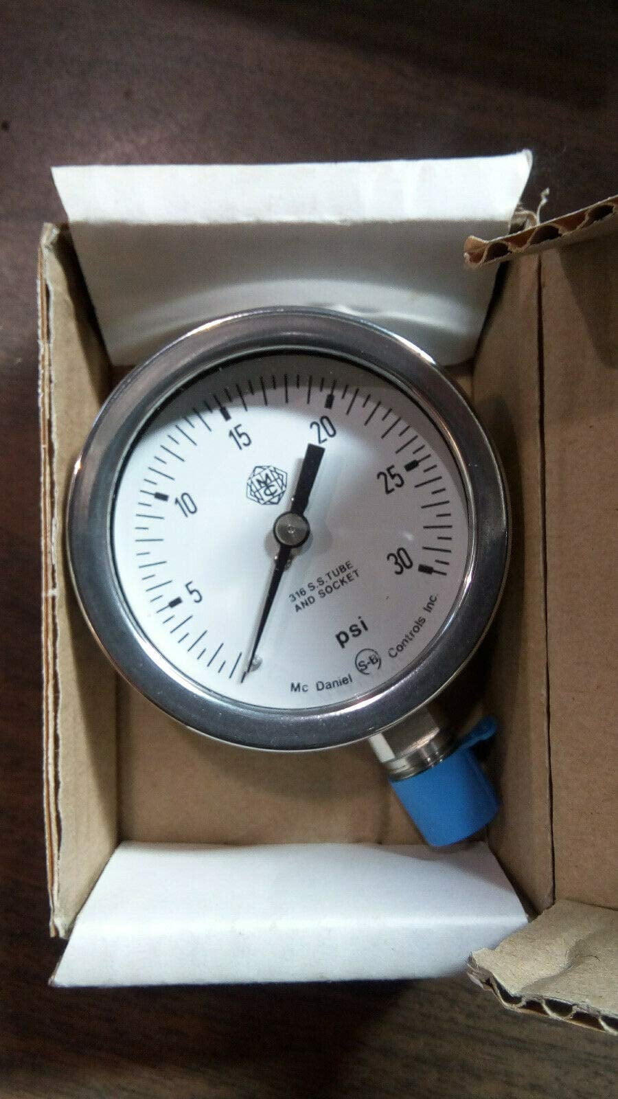 Mcdaniel Controls KB Model K Gauge, 2-1/2" SS, 0-30psi, 1/4" NPT ...